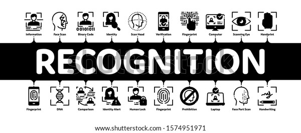 Recognition Minimal Infographic Web Banner Vector Stock Vector (Royalty ...