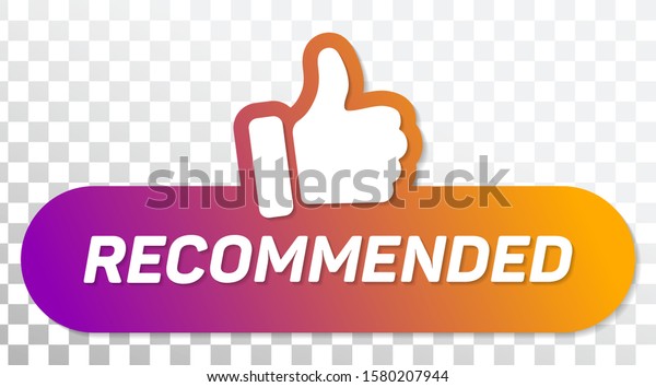 Recommended Label Thumb Web Button Online Stock Vector (Royalty Free ...