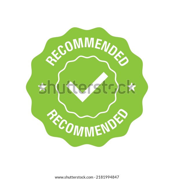 Recommended Tag Isolated Vector Label Sticker Stock Vector (Royalty ...