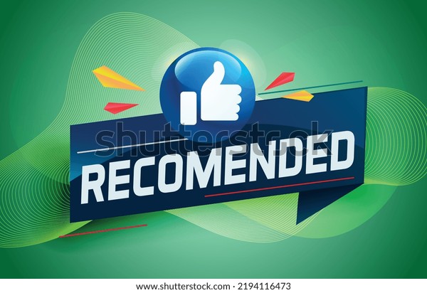 Recommended Word Concept Vector Illustration Lines Stock Vector ...