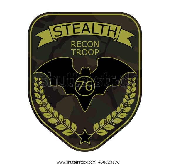 Recon Troop Military Emblem Patch Bat Stock Vector (Royalty Free) 458823196