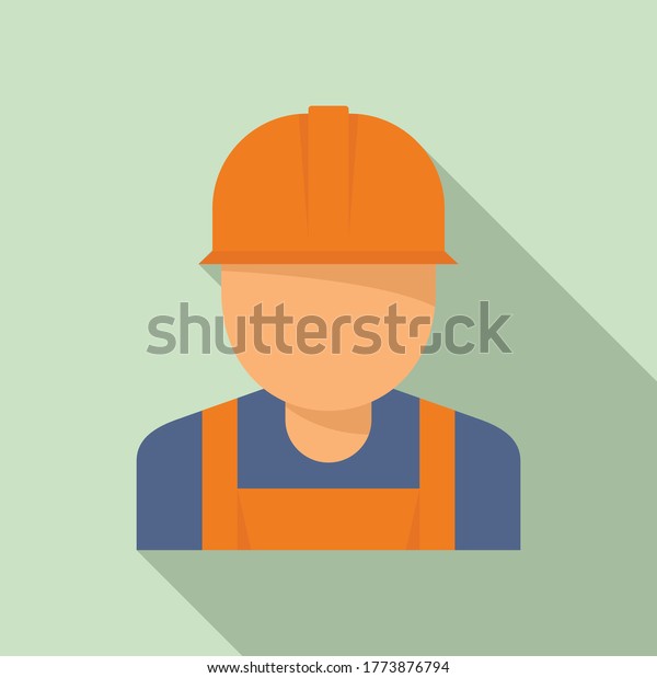 Reconstruction Worker Icon Flat Illustration Reconstruction Stock ...