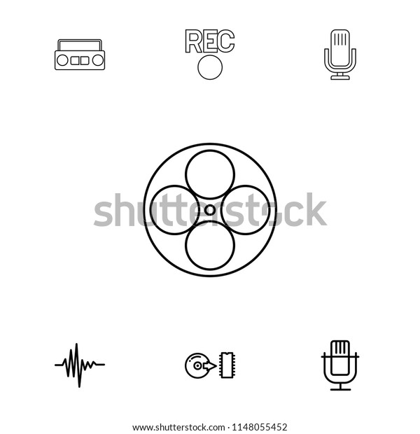 Record Icon Collection 7 Record Outline Stock Vector (Royalty Free ...