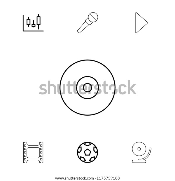 Record Icon Collection 7 Record Outline Stock Vector (Royalty Free ...
