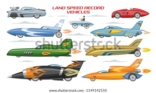 Record Speed Car Vector Landspeed Automobile Stock Vector (Royalty Free ...