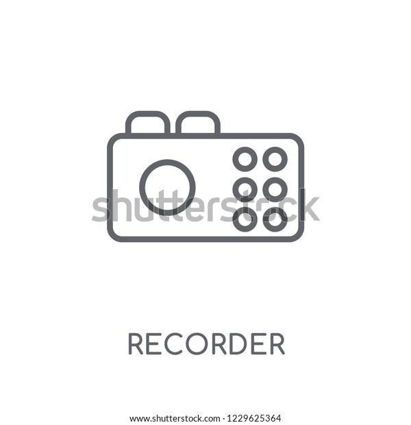 Recorder Linear Icon Modern Outline Recorder Stock Vector (Royalty Free ...