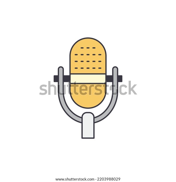Recording Microphone Icon Color Isolated On Stock Vector (Royalty Free ...