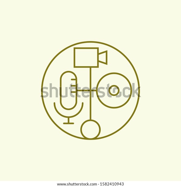 Recording Progress Monoline Illustration Icon Logo Stock Vector ...