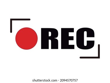 Recording Rec Icon On White Background Stock Vector (Royalty Free ...