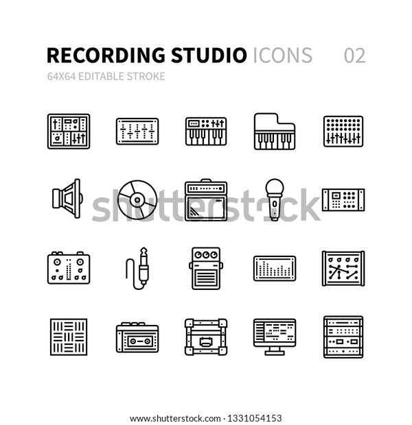 Recording Studio Icons 02 Stock Vector (Royalty Free) 1331054153 ...