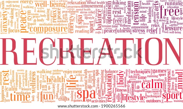 Recreation Vector Illustration Word Cloud Isolated Stock Vector ...