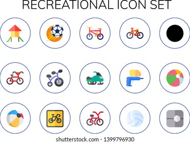 Recreational Icon Set 15 Flat Recreational Stock Vector (Royalty Free ...