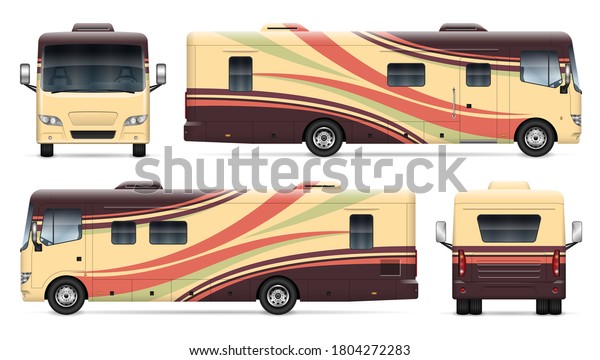 Recreational Vehicle Vector Mockup On White Stock Vector (Royalty Free ...