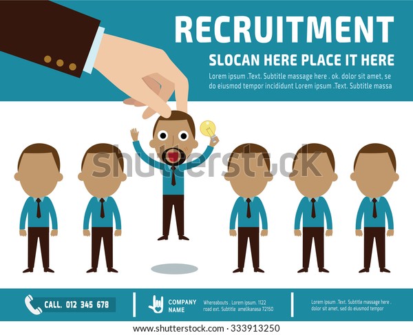 Recruitment Picking Right Candidate Professional Banner Stock Vector ...