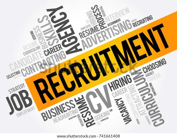 Recruitment Word Cloud Collage Business Concept Stock Vector (Royalty ...