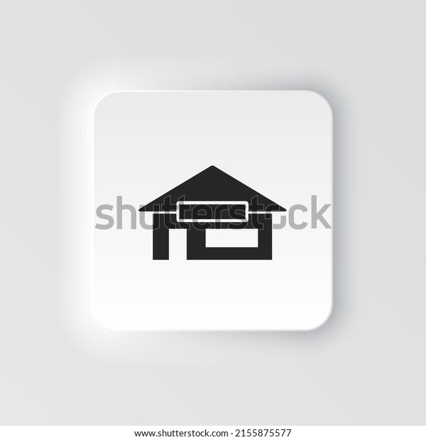 Rectangle Button Icon House Silhouette Button Stock Vector (Royalty ...