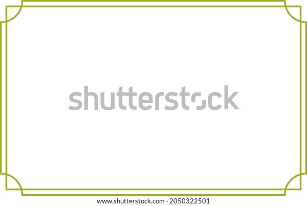 Rectangle Double Green Line Frame Stock Vector (Royalty Free ...
