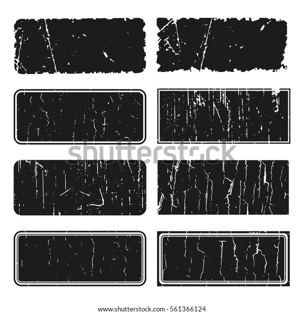 Rectangle Grunge Collection Banners Insignias Logos Stock Vector ...
