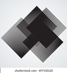 Logotipo Rectangle con líneas.Icono inusual Cuadrado: vector de stock ...