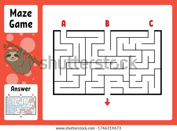 Rectangle Maze Game Kids Three Entrances Stock Vector (Royalty Free ...