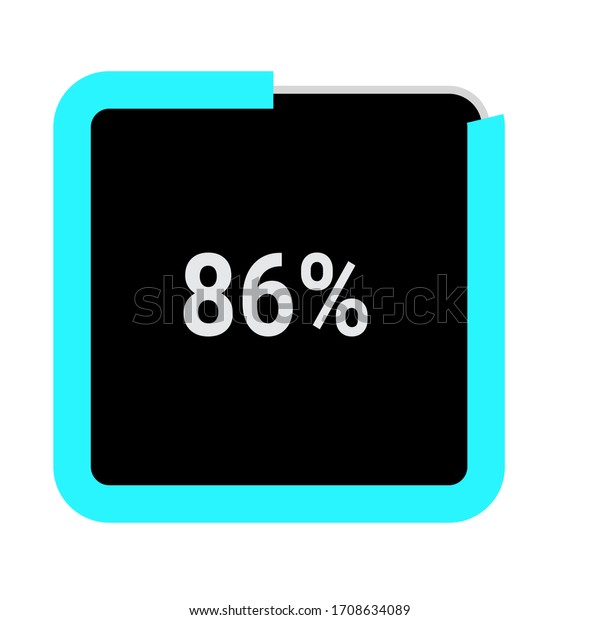 Rectangle Percentage Diagram Meter Showing 86readytouse Stock Vector ...