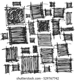 Rectangles Graphic Stroke Hand Drawing Sketch: vector de stock (libre ...