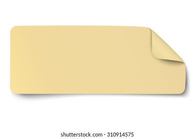 Rectangular Yellow Oblong Paper Sticker Note Stock Vector (Royalty Free ...
