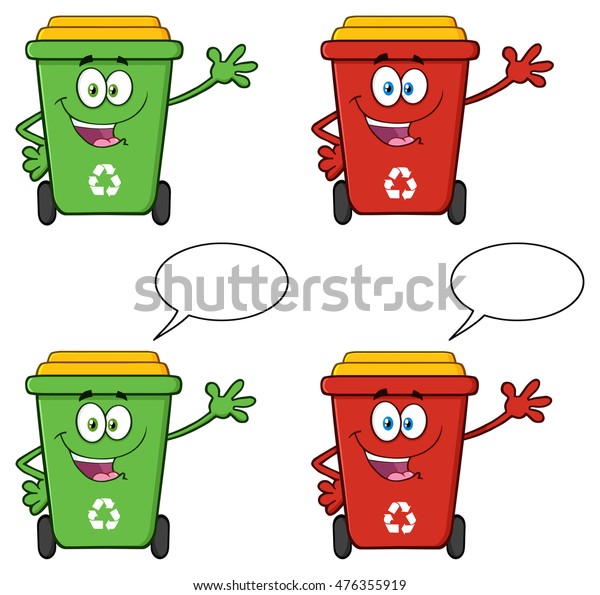 Recycle Bin Cartoon Character 3 Vector Stock Vector (Royalty Free ...