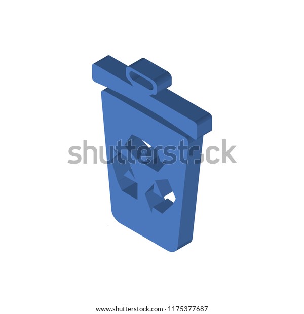 Recycle Bin Isometric Left Top View Stock Vector (Royalty Free ...