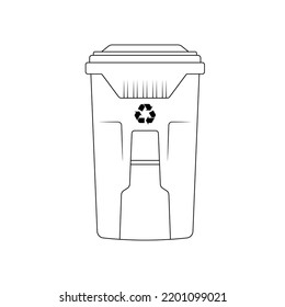 Recycle Bin Outline Icon Illustration On Stock Vector (Royalty Free ...