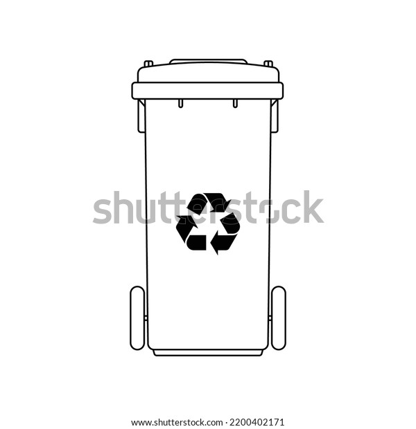 Recycle Bin Outline Icon Illustration On Stock Vector (Royalty Free ...