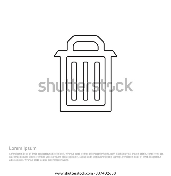Recycle Bin Outline Icon Vector Illustration Stock Vector (Royalty Free ...