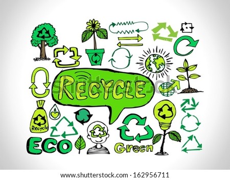 Recycle Drawing Sketch Recycle Sign Vector de stock (libre de regalías ...