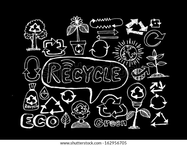 Recycle Drawing Sketch Recycle Sign Stock Vector (Royalty Free ...