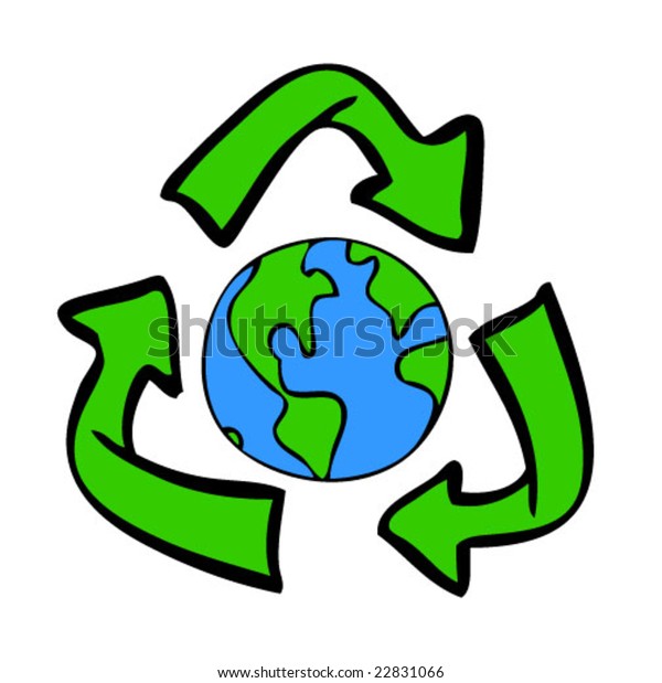 Recycle Earth Symbol Drawing 스톡 벡터(로열티 프리) 22831066 | Shutterstock
