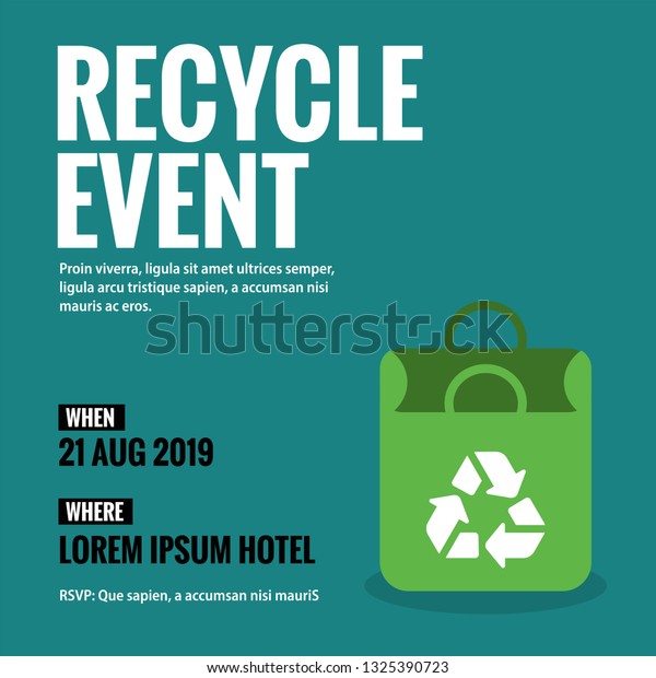 Recycle Event Invitation Design Where When Stock Vector (Royalty Free ...