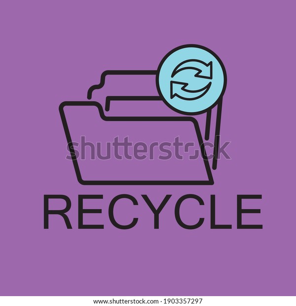 Recycle Folder Icon Design Organization Organization: เวกเตอร์สต็อก ...