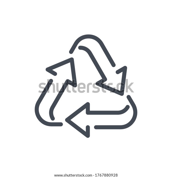 Recycle Line Icon Recycling Vector Outline Stock Vector (Royalty Free ...