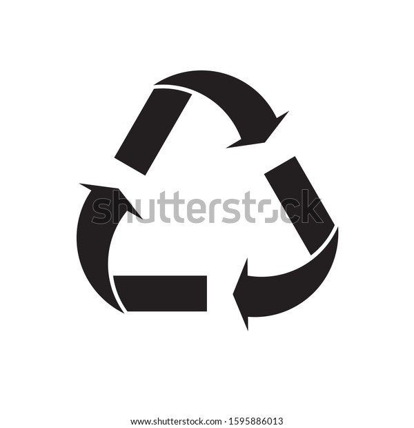 Recycle Logo Black Colour Stock Vector (Royalty Free) 1595886013 ...