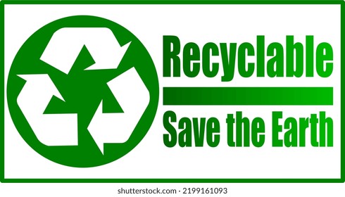 Recycle Logo Gradient Lettering Recyclable Save Stock Vector (Royalty ...
