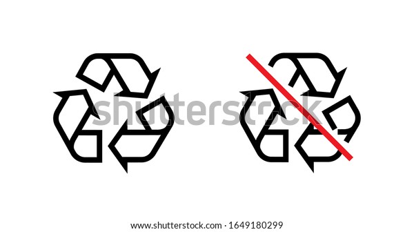 Recycle Not Recycled Sign Editable Line Stock Vector (Royalty Free ...