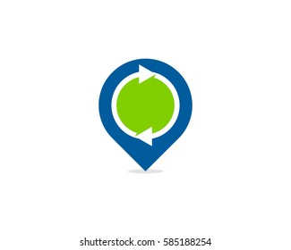 Recycle Pin Logo Design Element Stock Vector (Royalty Free) 585188254