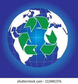 Recycle Sign Around Earth Save Earth Stock Vector (Royalty Free ...