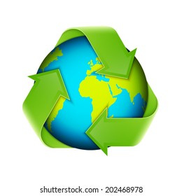 Recycle Sign Planet Eps10 Vector Stock Vector (Royalty Free) 202468978 ...