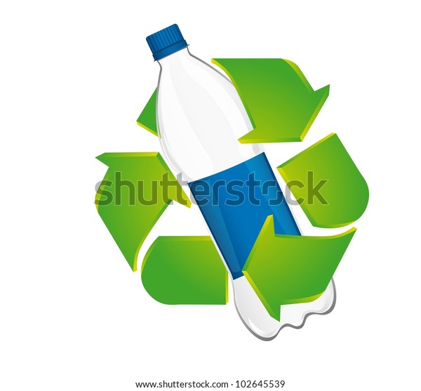 Recycle Sign Plastic Bottle Isolated Over Stock Vector (Royalty Free ...