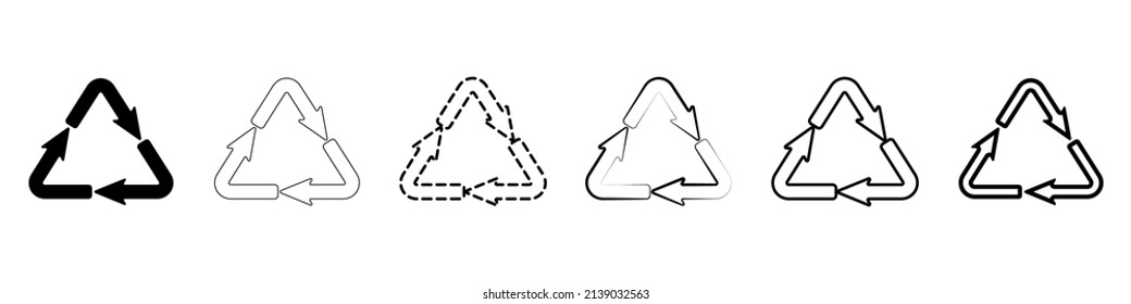 Recycle Sign Vector Set Recycling Linear Stock Vector (Royalty Free ...