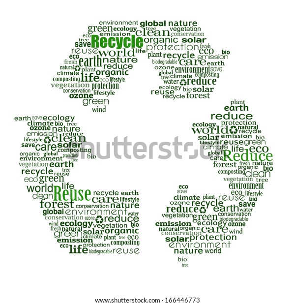 Recycle Symbol Created Words On White Stock Vector (Royalty Free) 166446773