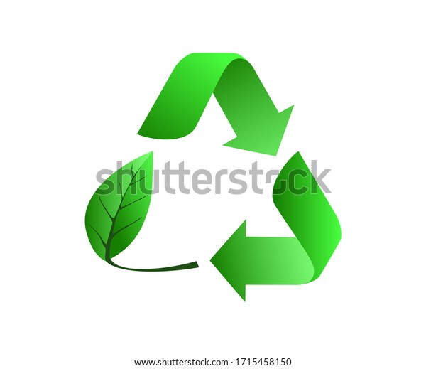 Recycle Symbol Icon Green Leaf Fresh Stock Vector (Royalty Free) 1715458150