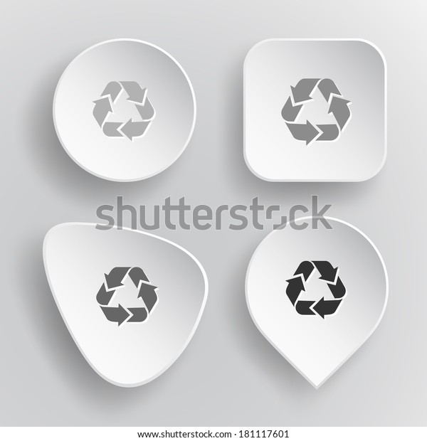 Recycle Symbol White Flat Vector Buttons Stock Vector (Royalty Free ...