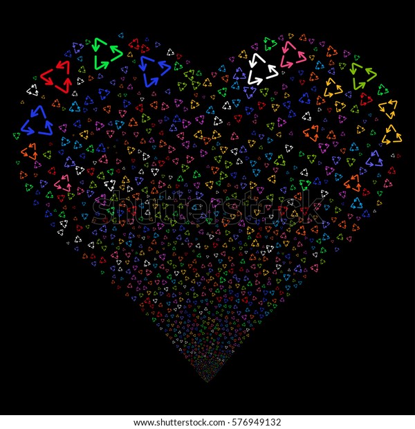 Recycle Triangle Fireworks Heart Shape Vector Stock Vector (Royalty ...